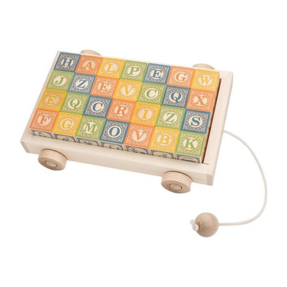 Classic ABC Blocks with Pull Wagon - Play Learning Blocks, Sorters ...
