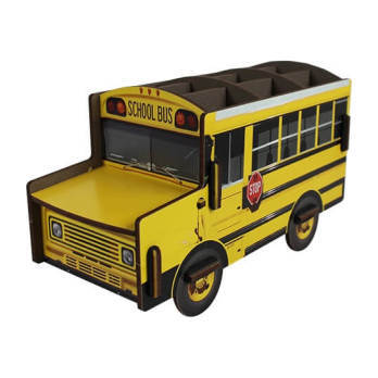 School Bus Pencil Holder, Yellow - Werkhaus | Maisonette