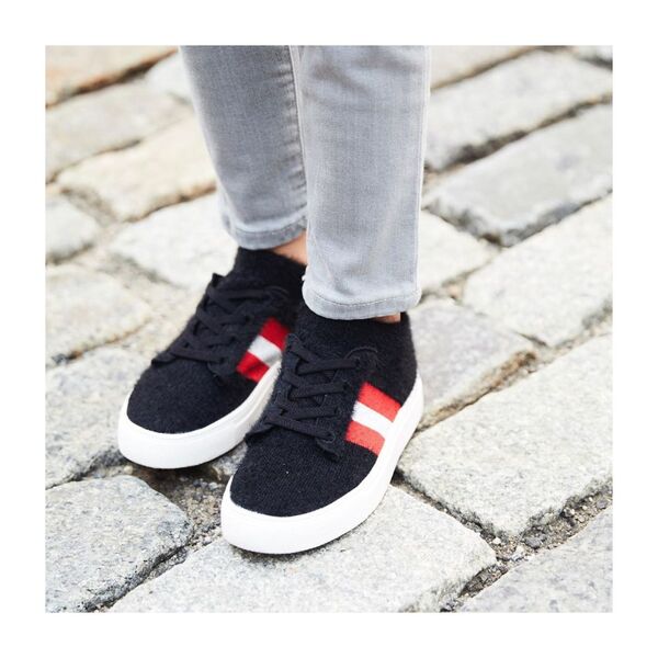 Kai Stripe Knit Sneaker, Black - Kids Girl Accessories Shoes - Maisonette