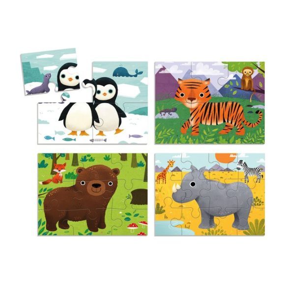 4 In A Box Puzzle Set, Animals of the World - Galison Puzzles | Maisonette
