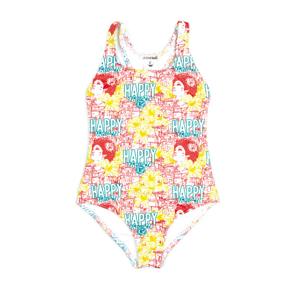 Maui One Piece Swimsuit, Orange, Pink and Coral - Sunchild Swim ...