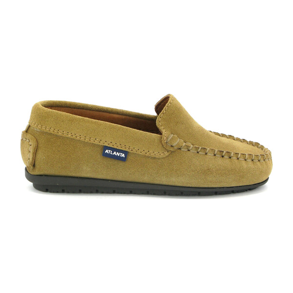 Plain Vamp Moccasin in Suede Leather, Beige - Atlanta Mocassin Shoes ...
