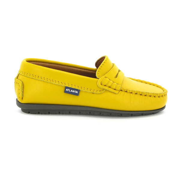 Penny Moccasin in Smooth Leather, Yellow - Atlanta Mocassin Shoes ...
