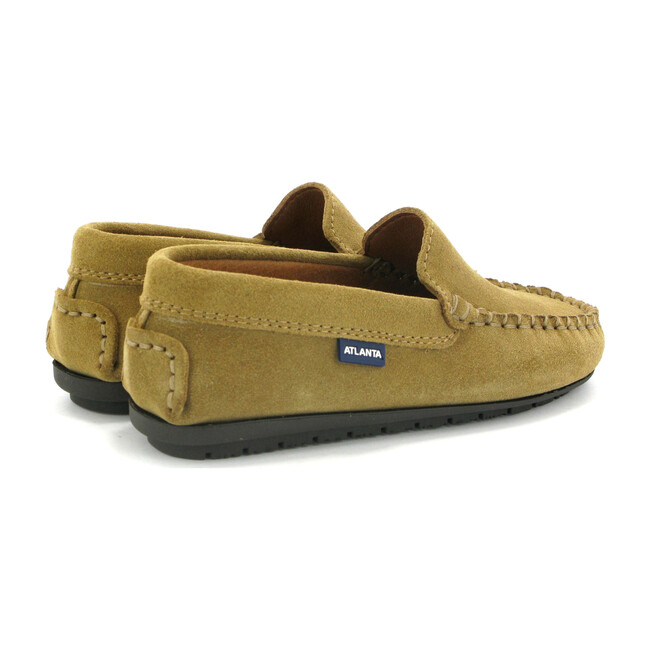 Plain Vamp Moccasin in Suede Leather, Beige - Atlanta Mocassin Shoes ...