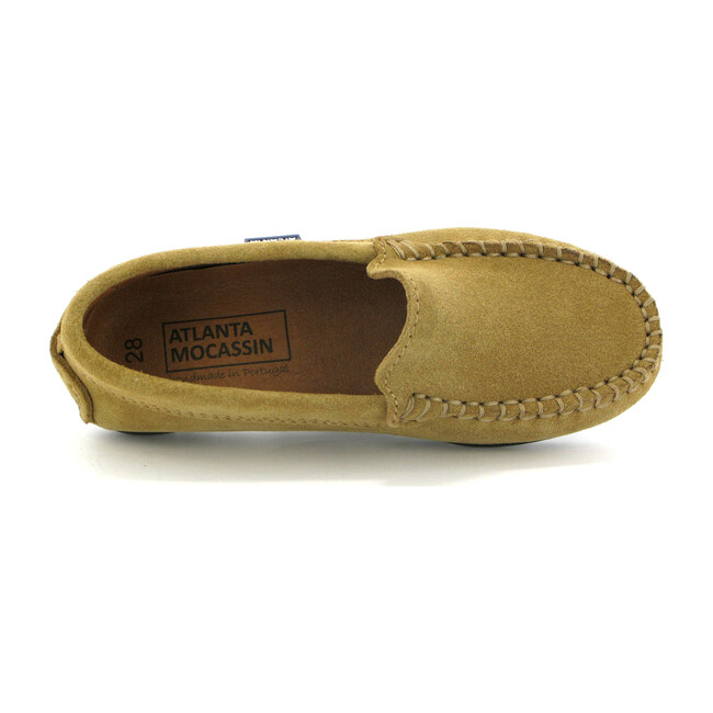 Plain Vamp Moccasin in Suede Leather, Beige - Atlanta Mocassin Shoes ...
