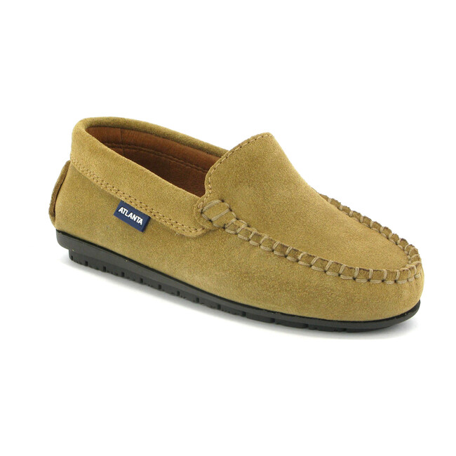 Plain Vamp Moccasin in Suede Leather, Beige - Atlanta Mocassin Shoes ...