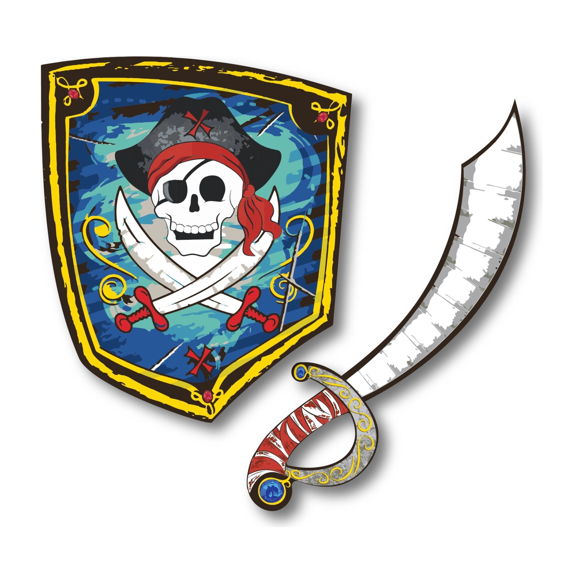 Pirate EVA Sword & Shield Bundle - Play Kids Pretend Play, Play Tents ...