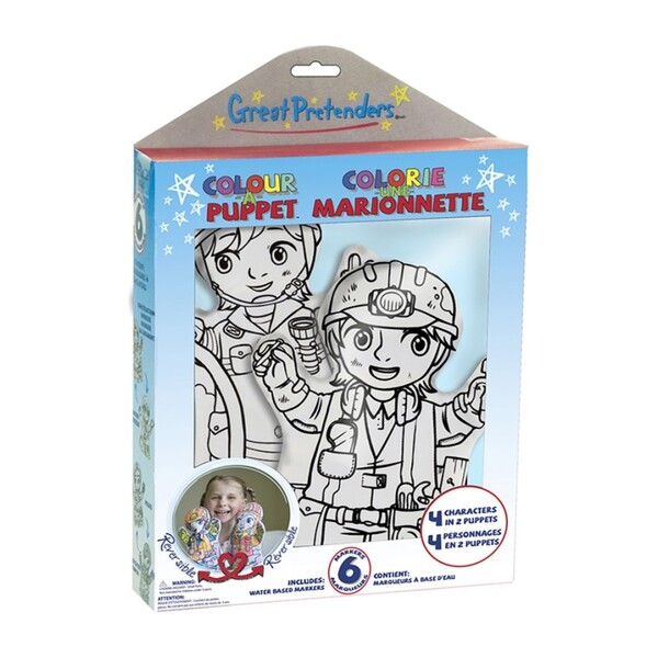 Color-a-Puppet Set, 4 Careers - Play Learning Arts & Crafts - Maisonette