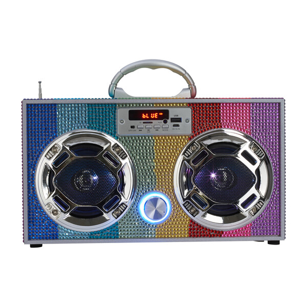 Bluetooth Mini Boombox, Rainbow Bling - Play Kids Musical - Maisonette