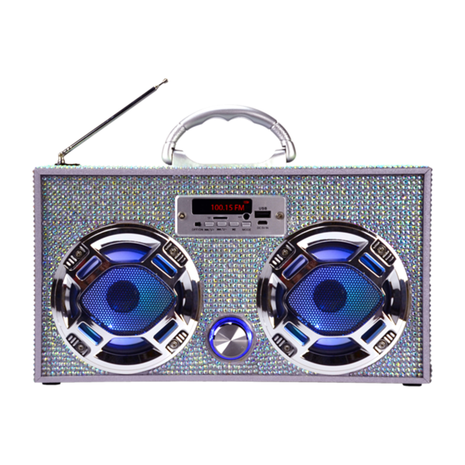 Bluetooth Mini Boom Box, Iridescent Bling - Play Kids Musical - Maisonette