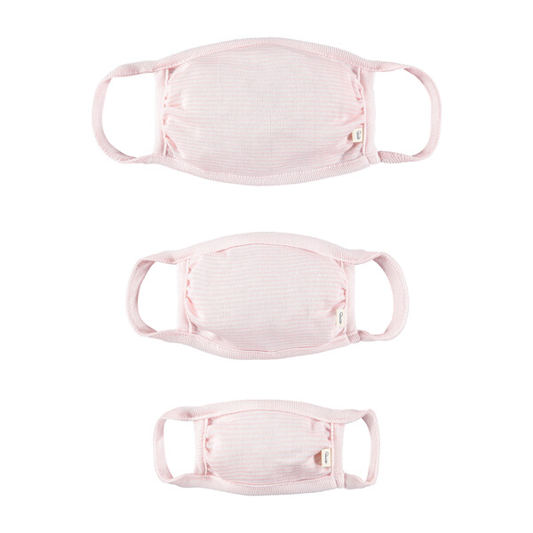 Adult Child & Mini Mask Set, Peace Pink Stripe - Paige Lauren Mommy ...