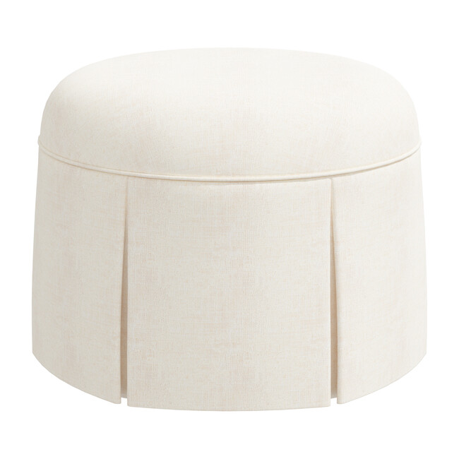Beatrix Skirted Ottoman, White Linen - Home Furniture Nursery Chairs ...