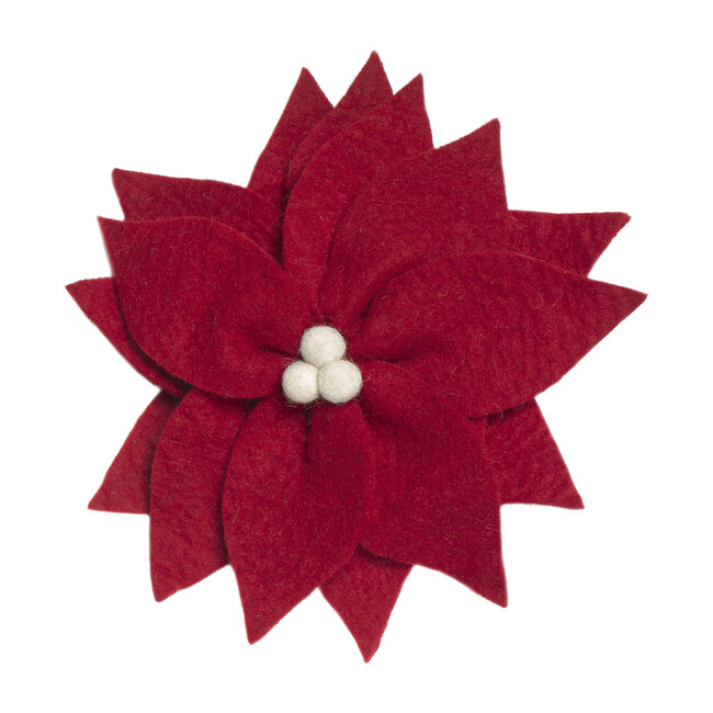 Wool Holiday Tree Topper, Poinsettia - Home Seasonal Ornaments ...