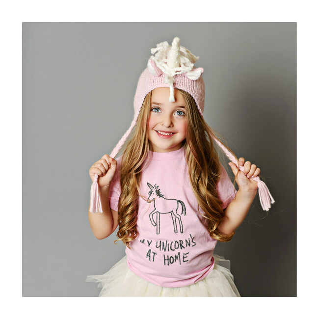 Ella Unicorn Knit Hat, Pink & White - Baby Girl Accessories Hats ...