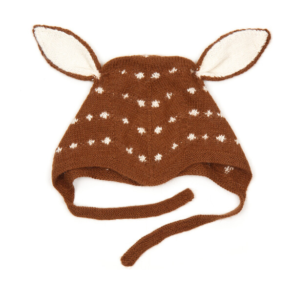 Mini Bambi Hat With Ears, Brown - Baby Girl Accessories Hats & Mittens ...