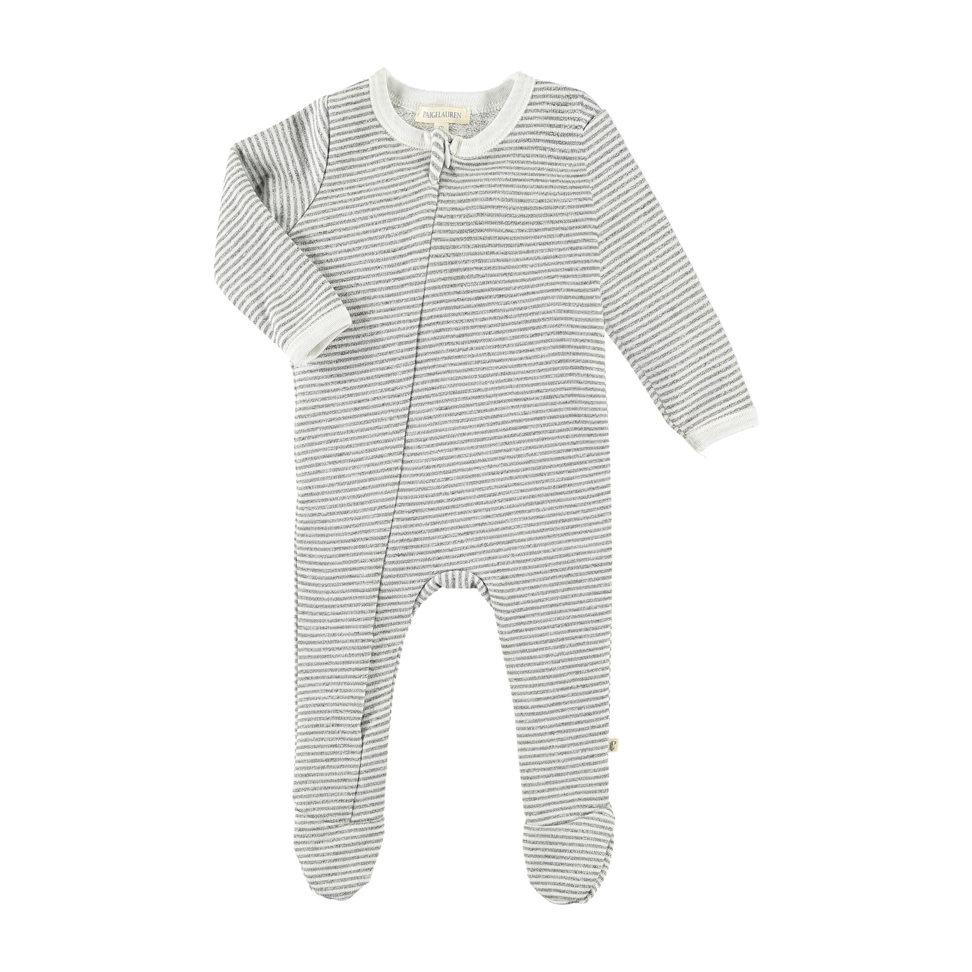 Baby French Terry Zipper Romper W/Footie, Owl White Stripes - Baby Girl ...