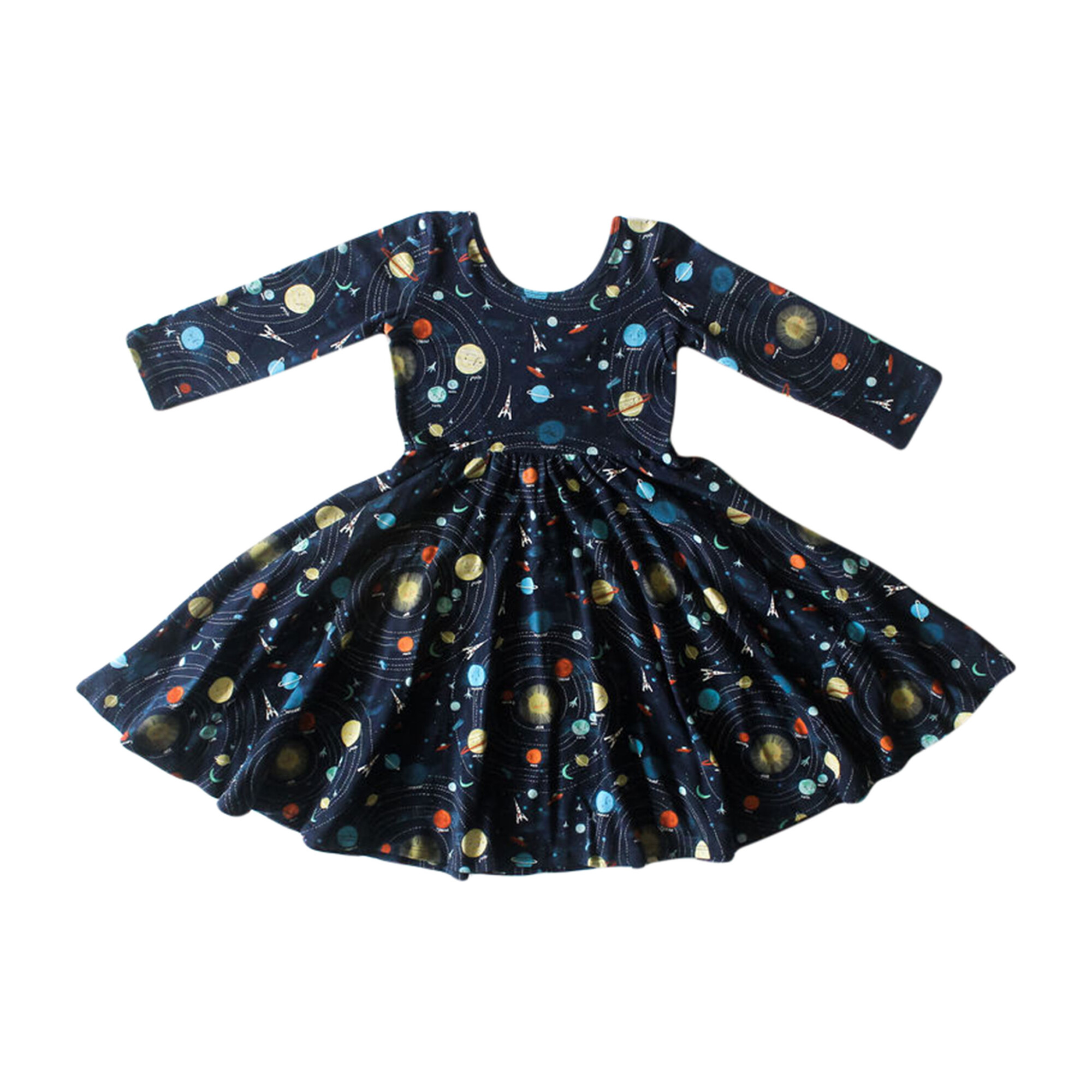 Twirly Dress, Solar System - Kids Girl Clothing Dresses - Maisonette
