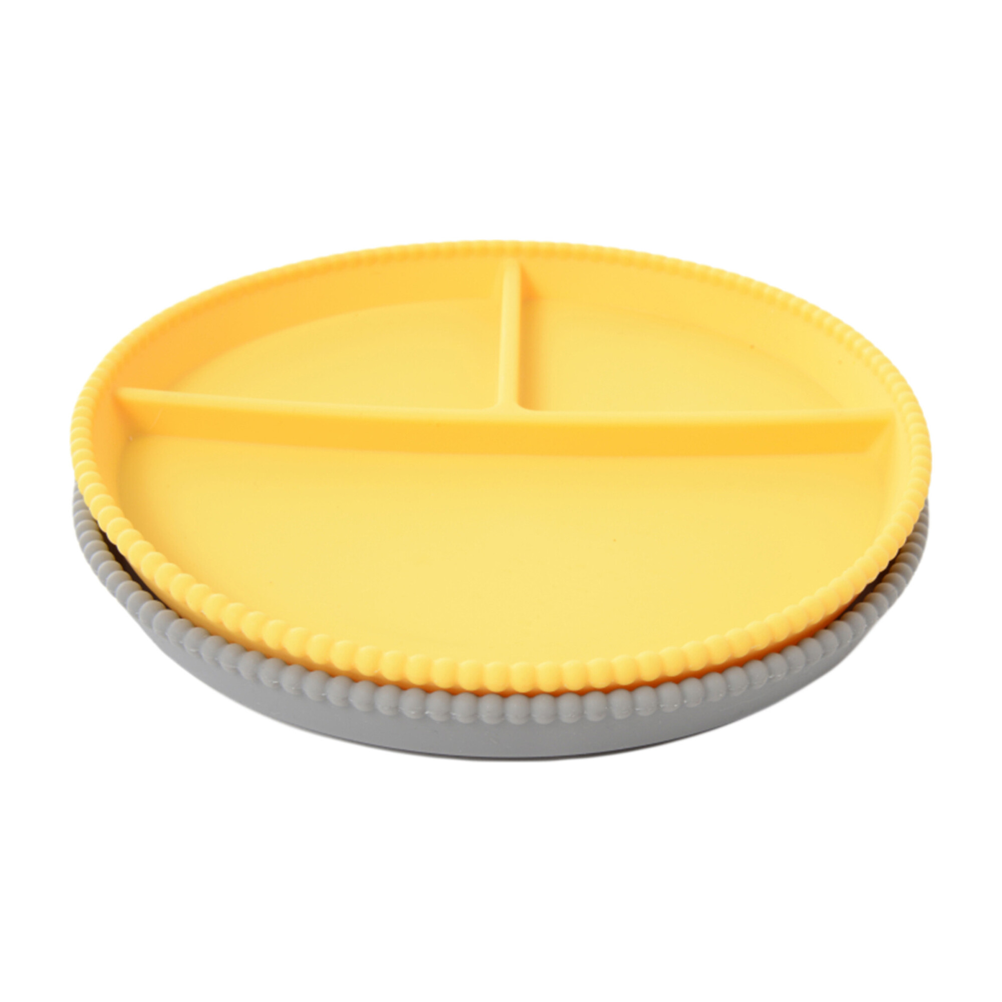 Silicone Divided Plates, Yellow/Grey - Gear Nursing & Feeding - Maisonette