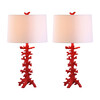 Set of 2 Romilly Coral Table Lamps, Red - Lighting | Maisonette