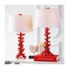 Set of 2 Romilly Coral Table Lamps, Red - Lighting | Maisonette