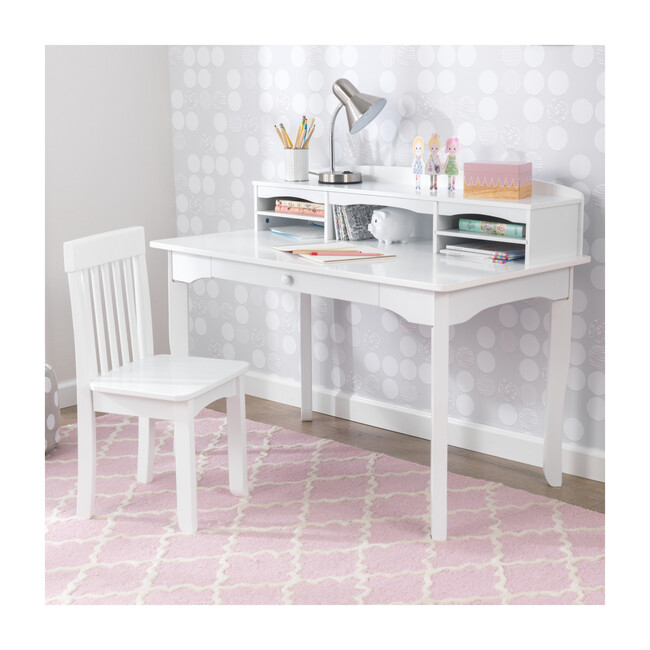 Avalon Desk with Hutch and Chair, White - Home Furniture Kids Seating ...