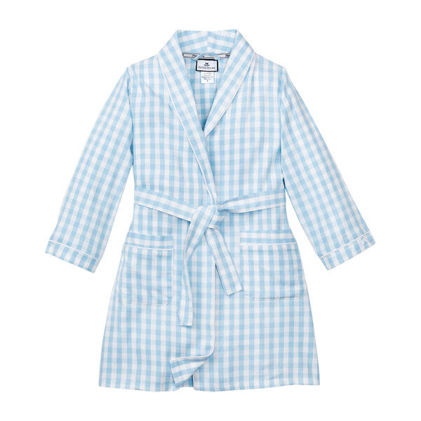 Light Blue Gingham Robe - Home Bath & Beauty Robes & Slippers - Maisonette