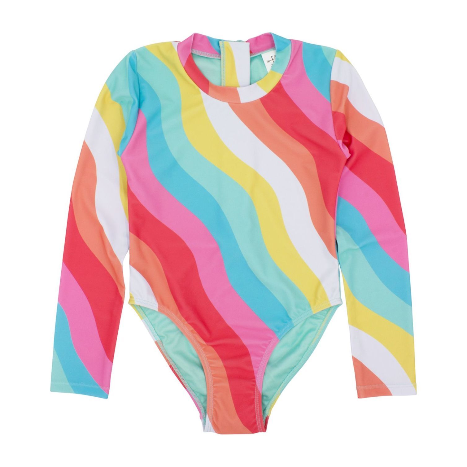 Wave Chaser Surf Suit Long Sleeve, Rainbow - Kids Girl Clothing Swim ...