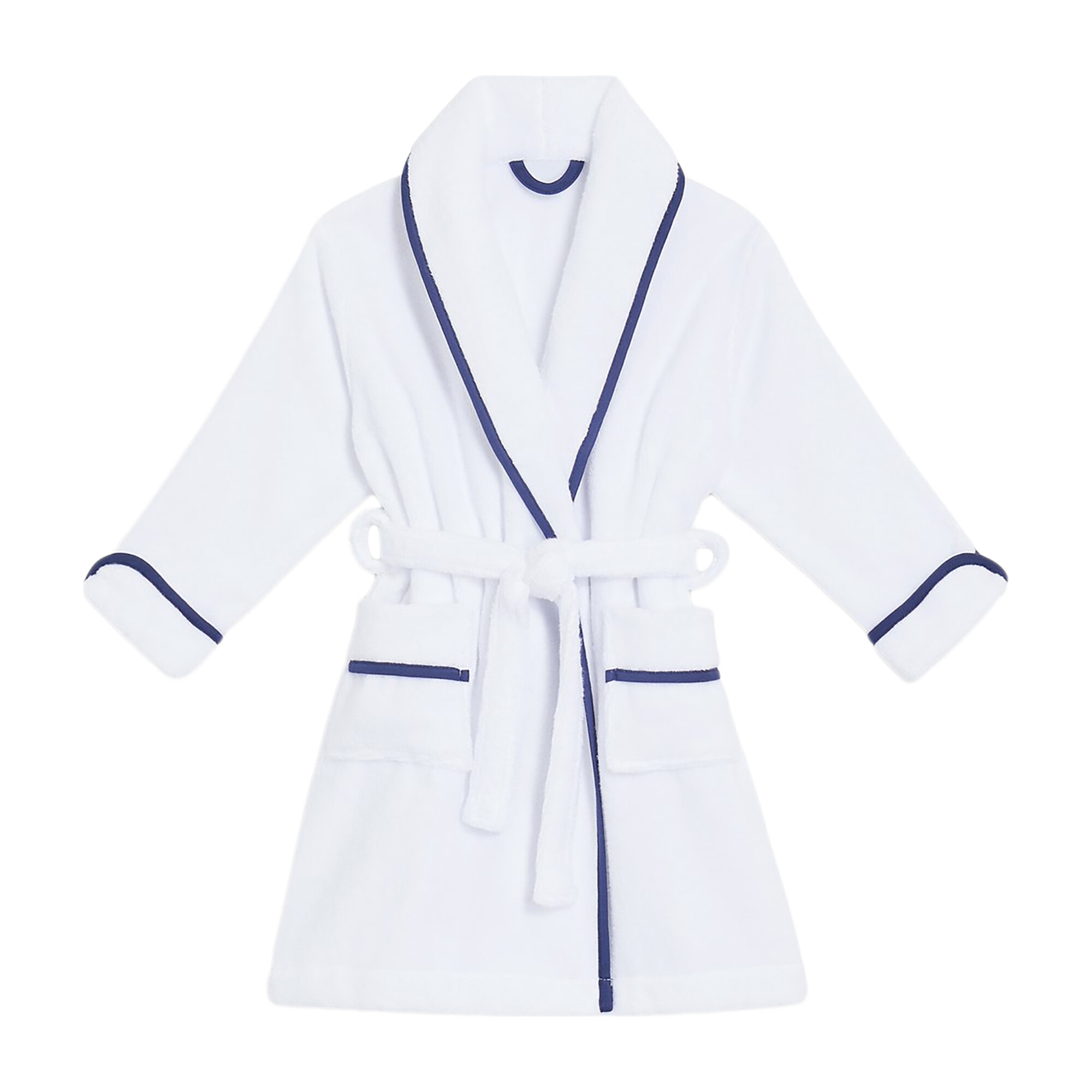 The Children's Hotel Robe, White/Navy - Home Bath & Beauty Robes ...