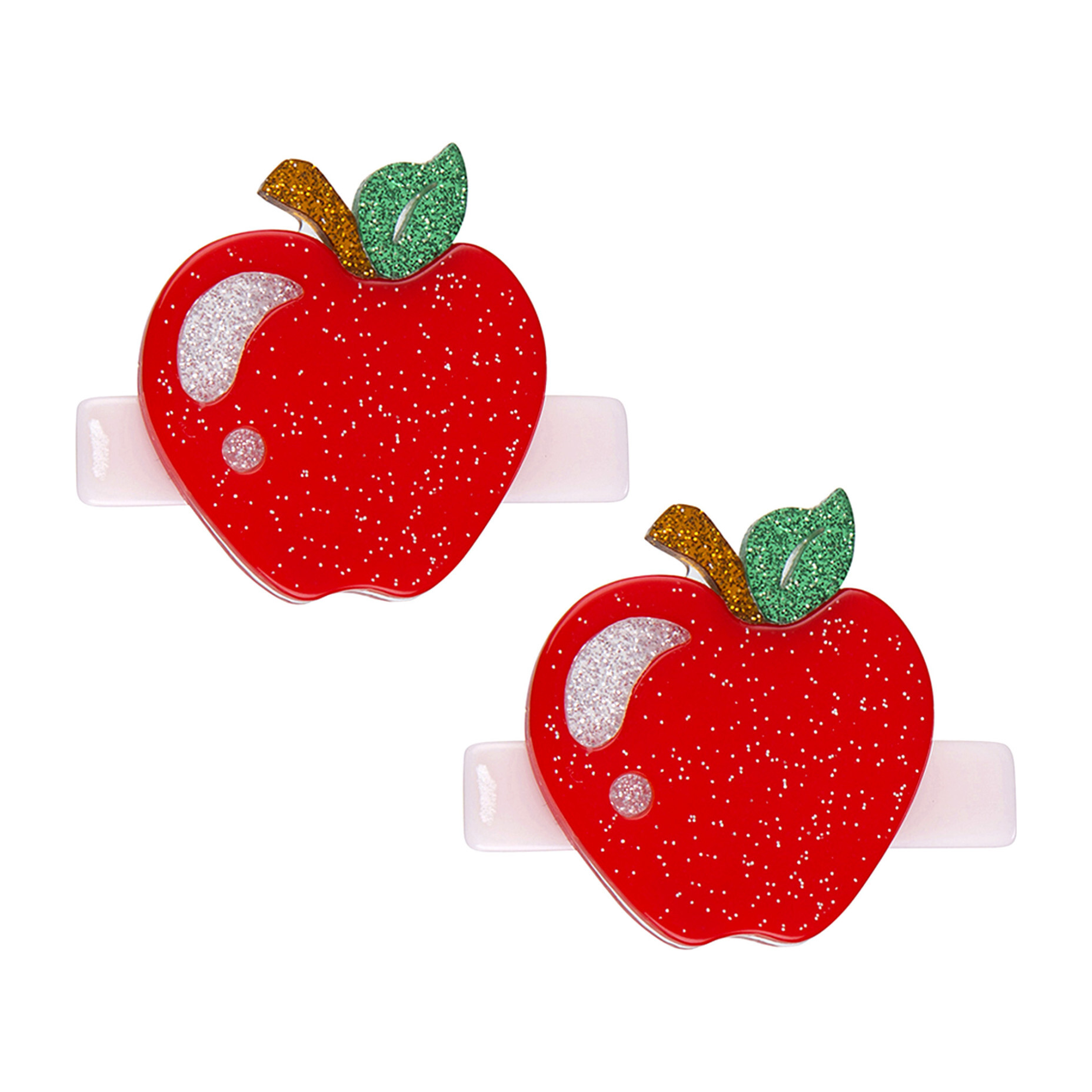 Apple Alligator Clips, Glitter Red - Kids Girl Accessories Hair ...