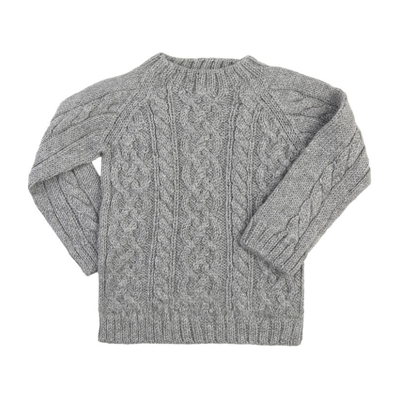 Cable Knit Sweater, Gray - Baby Girl Clothing Tops - Maisonette
