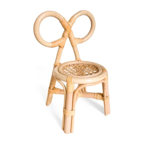 Set of 2 Mini Bow Chairs, Natural - Poppie Kids Seating | Maisonette