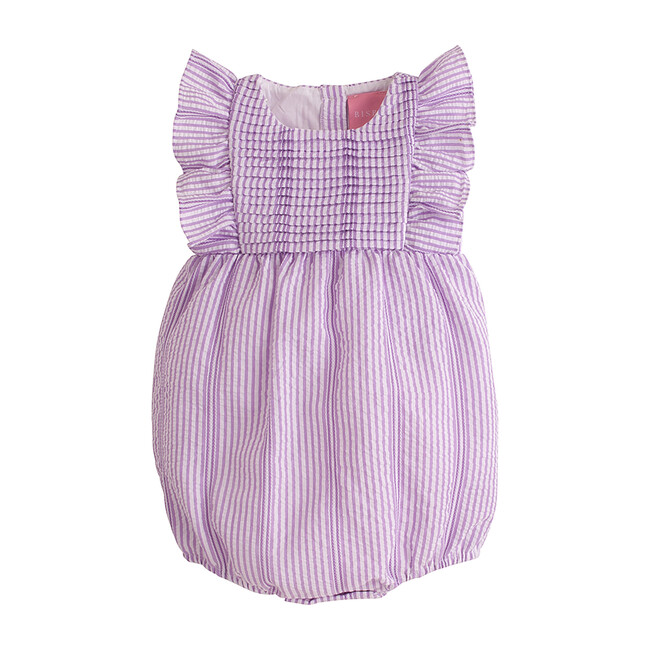 Saratoga Seersucker Bubble, Fancy Purple - Baby Girl Clothing Rompers - Maisonette