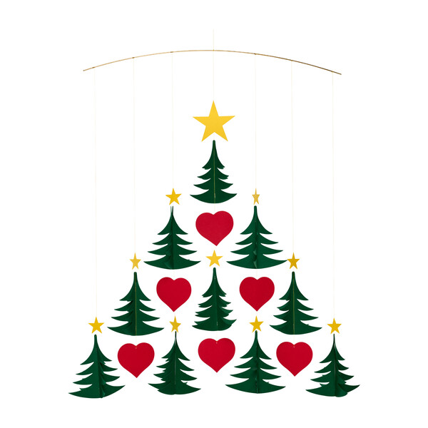 Christmas Trees 10 Mobile, Green - Flensted Mobiles Mobiles | Maisonette