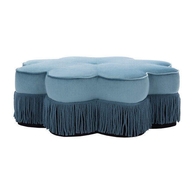 Tanith Flower Ottoman, Dusty Blue - Safavieh Nursery Chairs & Ottomans ...