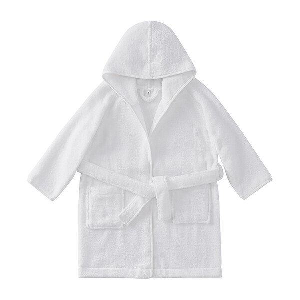 Jr. Hooded Toddler Bath Robe, White - RiLEY Jr. Towels & Robes | Maisonette