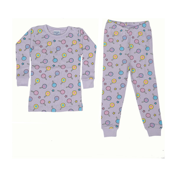 Lollipop Print Pajamas, Lilac - Baby Steps Sleepwear | Maisonette