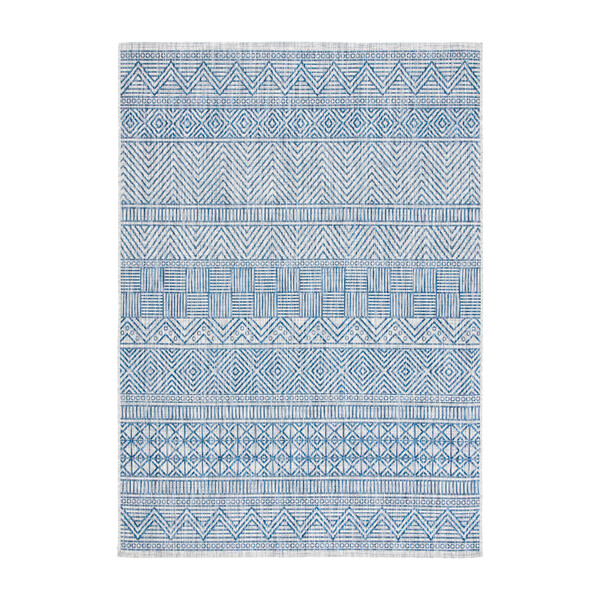 Courtyard Zoey Indoor/Outdoor Rug, Blue/Grey - Safavieh Rugs | Maisonette