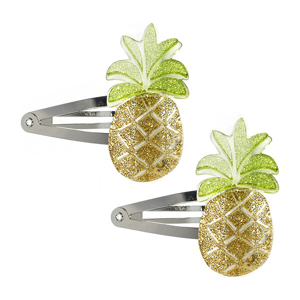 Pineapple Glitter Gold Snap Clip - Lilies & Roses Hair Accessories ...