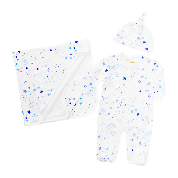 Twinkle Twinkle Baby Set, Blue - Petidoux Rompers | Maisonette