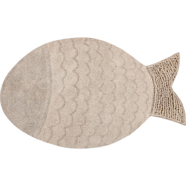 Big Fish Washable Rug, Natural - Lorena Canals Rugs | Maisonette
