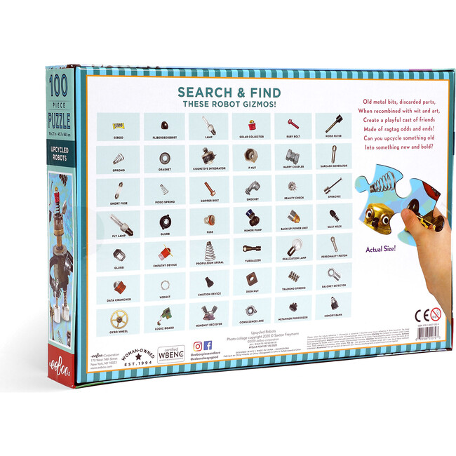 Upcycled Robots 100-Piece Puzzle - eeBoo Puzzles | Maisonette