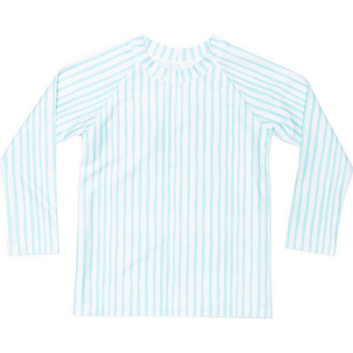 Mini Blake Kids Long Sleeve Rash Guard, Sea Glass Stripe - Mott50 Sun ...