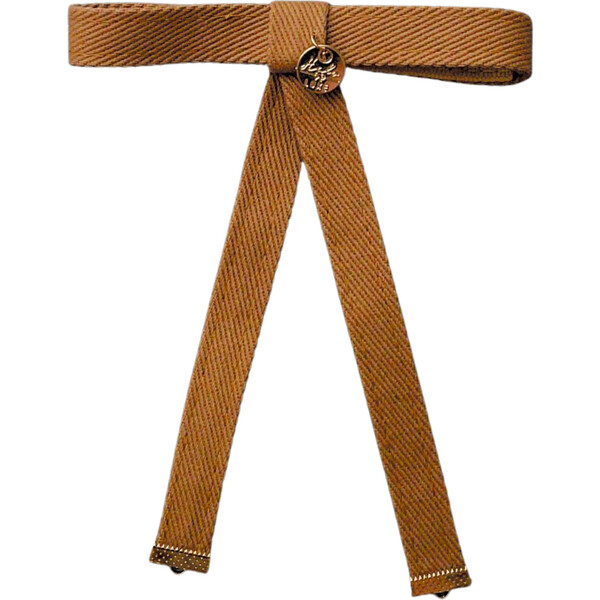 Maddy Twill Bow Clip, Tan - Halo Luxe Hair Accessories | Maisonette