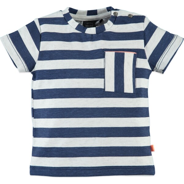 Stripe Short Sleeve Tee, Dutch Blue - Babyface Tops | Maisonette