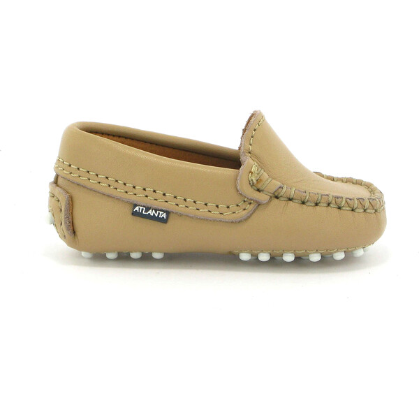 Baby Plain Vamp Moccasins in Smooth Leather, Beige - Atlanta Mocassin ...