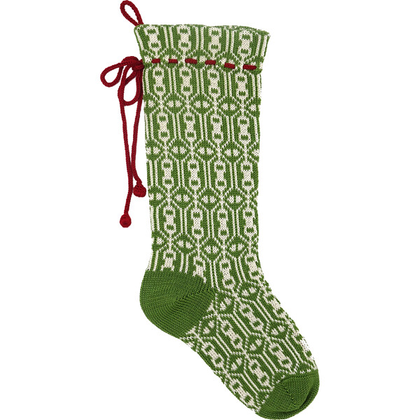 Green Patterned Stocking - Melange Collection Stockings & Tree Skirts ...