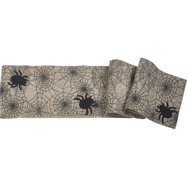 Halloween Spider Web Table Runner, Black/Grey - Arcadia Home Halloween ...