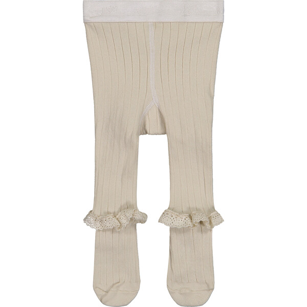 Ruffle Tights, Ecru - Everbloom Tights & Socks | Maisonette