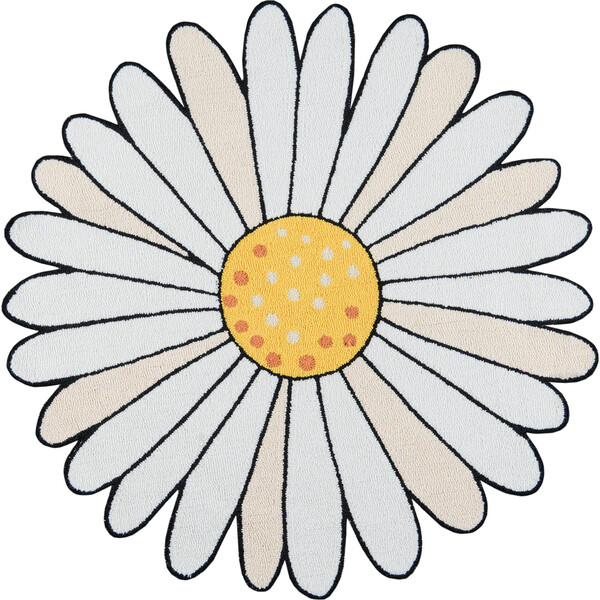 Daisy Hand-Hooked Rug, Ivory - The Novogratz Rugs | Maisonette