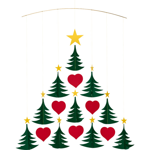Christmas Trees 10 Mobile, Green - Flensted Mobiles Mobiles | Maisonette